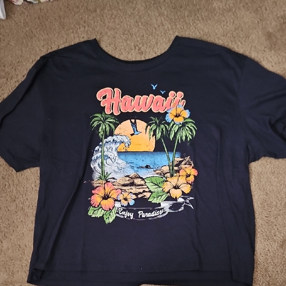 Rebellious One | Tops | Rebellious One Hawaii Graphic Tee Black | Poshmark